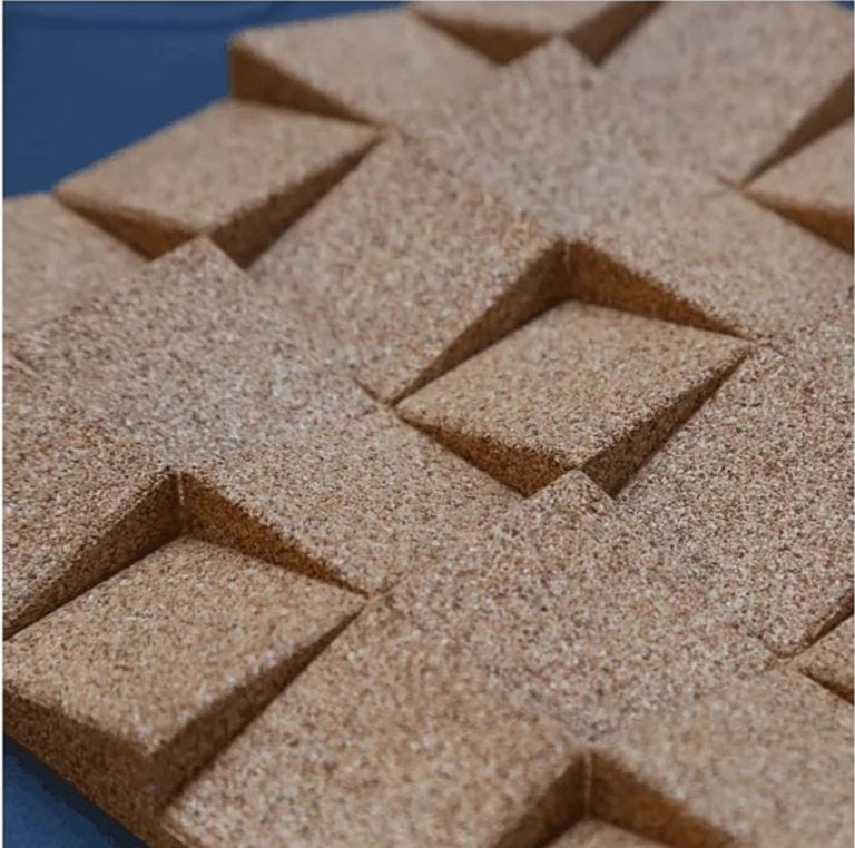 Stilig kork vegg i modellen Mini-Chock fra WALL-IT skaper et blikkfang!